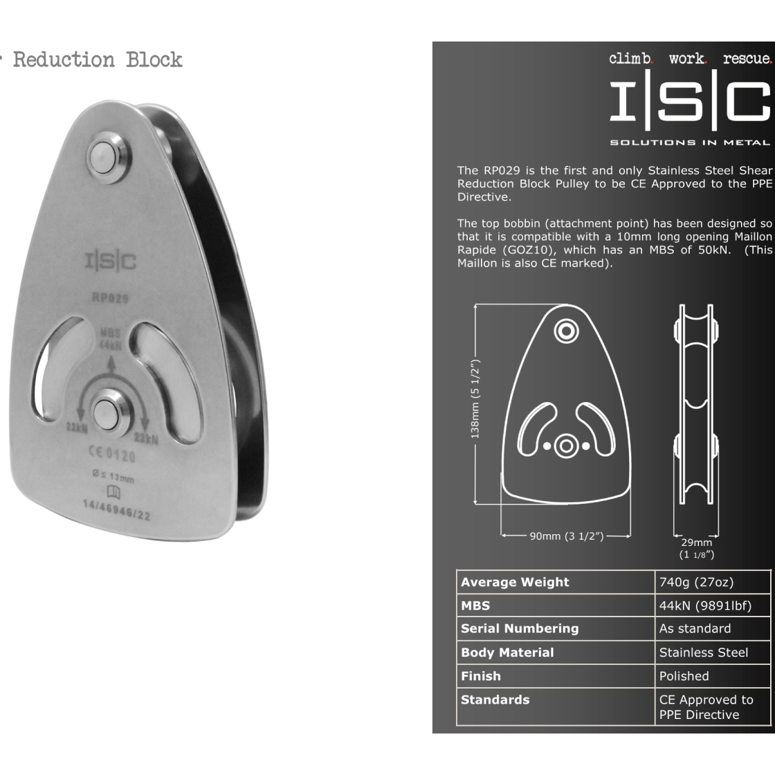 ISC Fixed Wheel Shear Reduction Block – Arbormaster